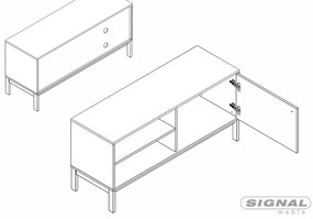 TV stolek Frost 120 cm krémový/alpský dub