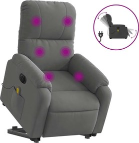 Elektrické zvedací masážní polohovací křeslo tmavě šedé 3204952
