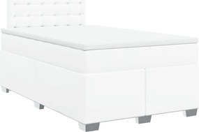 Box spring postel s matrací bílá 120x190 cm umělá kůže 3286113