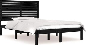 Rám postele černý masivní dřevo 140 x 190 cm 3104592