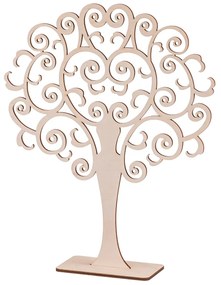 ČistéDřevo Dřevěný kulatý stromeček na šperky