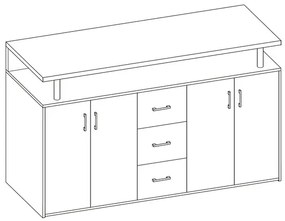 Komoda Drift, dub sonoma/bílá