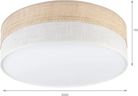 Stropní svítidlo SIRJA BOHO 2xE27/15W/230V pr. 45 cm béžová/krémová