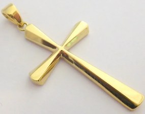 Klenoty Budín Velký hladký zlatý křížek - přívěsek 585/1,50gr HK3031