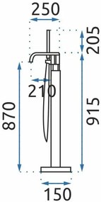 Volně stojící vanová baterie REA CARAT zlatá