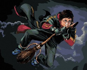 Zuty - harry potter na koštěti, 40×50 cm, bez rámu a bez vypnutí plátna