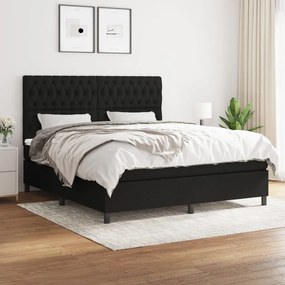 Box spring postel s matrací černá 180x200 cm textil 3142035