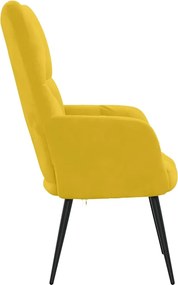 Relaxační křeslo hořčicově žluté samet 328080