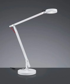 Bílá LED stolní lampa s ohybatelnou konstrukcí (výška 90 cm) Amsterdam – Trio