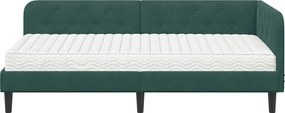 Rohový rám postele Tmavě zelená 90 x 200 cm samet 3394156