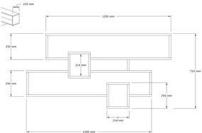 Nástěnná police KAREN 120x72,2 cm antracit/hnědá