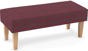 Dlouhá lavička 100x40cm barva červená látka vzorované