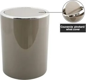 MSV KAMAKA výklopný odpadkový koš 6 L šedohnědý / plast