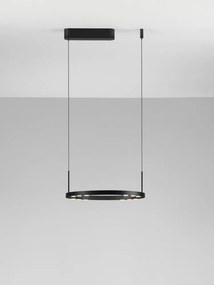 Matně černé hliníkové LED stmívatelné závěsné svítidlo ø 40 cm Lunette – Nova Luce