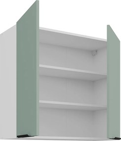 ARIA sb | horní skříňka 80 G-72 2F policová | 80 cm | ANTI FINGERPRINT povrch | bílá/aquamarine