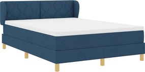 Postel s boxspringem s čelo Modrá 160 x 200 cm textil 3340289