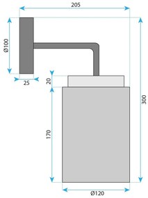 Toolight Toolight, nástěnné svítidlo 1xE27, APP1814-1W, černá-kouřové sklo, OSW-00664