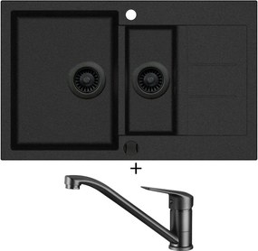 SET Aquastone ATLAS 70 černá edice + Deante NEO BORO BMO N60M černá matná