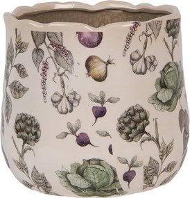 Keramický obal na květináč zelenina The Kitchen Garden M - Ø 18*16 cm