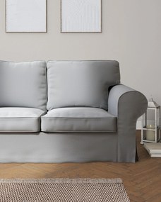 Potah na pohovku IKEA  Ektorp 3-místná, rozkládací STARÝ MODEL PIXBO barva šedá látka sametová