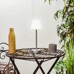 Stolní lampa šedá vč. LED dobíjecí s dotykovým stmívačem - Renata