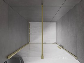 Mexen Velar, posuvné dveře do otvoru 100x200 cm, 8mm čiré sklo, zlatá matná, 871-100-000-01-55