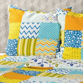 4Home Krepové povlečení Patchwork blue