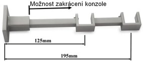 GARNÝŽE-HEBR Garnýž Azur matná stříbrná dvojitá 320 cm