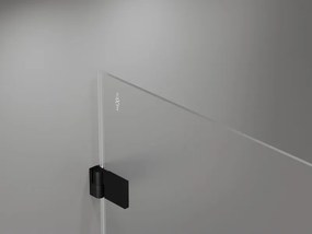 Mexen Lunar-B, výklopný sprchový kout levý 100 x 100 cm, 8mm čiré sklo, černý profil, 832-100-100-70-00-L