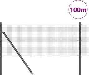 Zemní upevnění svařované drátěné ploty 100 x 0,5 m Šedá 3351897