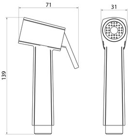 Sapho Sapho, Bidetová sprcha hranatá, chrom, BS109GM