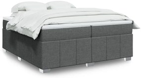 Box spring postel s matrací tmavě šedá 200x200 cm textil 3285499