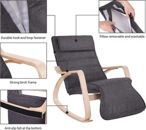 Houpací křeslo s 5směrným nastavitelným opěradlem, maximální zatížení 150 kg