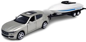 Kovový model - 1:43 Maserati Levante SUV s přívěsem-člun