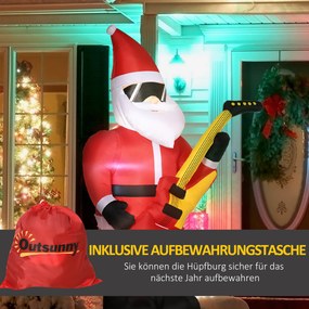 Outsunny Vánoční dekorace Nafukovací Santa Claus venkovní vánoční dekorace, včetně ventilátoru, 140 cm, červená + bílá