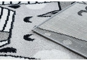 Dětský kusový koberec Kočky šedý 80x150cm