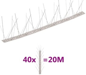 5řadové nerezové hroty proti ptákům a holubům sada 40 ks 20 m