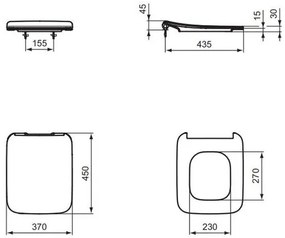 Ideal Standard Strada II WC Sedátko ultra-ploché, Soft-Close, bílá T360101