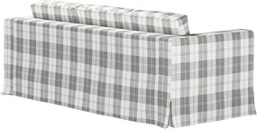 Potah na pohovku IKEA  Karlanda 3-místná nerozkládací, dlouhý barva šedá látka pletený vzor, vzorované