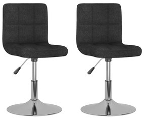 vidaXL Otočné jídelní židle 2 ks černé textil