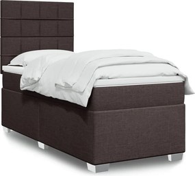 Box spring postel s matrací tmavě hnědá 90x190 cm textil 3292646
