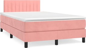 Box spring postel s matrací růžová 120 x 200 cm samet 3141418