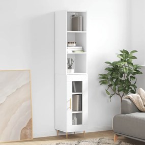 Skříň highboard bílá s vysokým leskem 34,5x34x180 cm kompozit