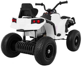 Dětská elektrická čtyřkolka ATV nafukovací kola bílá