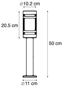 Moderní venkovní svítidlo černé 50 cm IP44 - Gleam