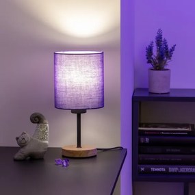 Brilagi - Stolní lampa NUBILA WOOD 1xE27/25W/230V dub/fialová