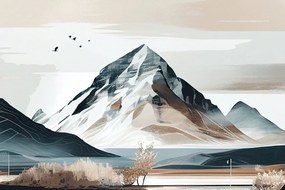 Obraz malebné hory ve skandinávském stylu - 120x80