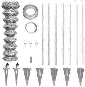Drátěné pletivo se sloupky a kolíky pozinkovaná ocel 15 x 1,5 m