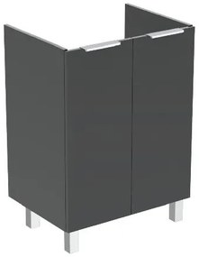 Ideal Standard Eurovit - Umyvadlová skříňka, 84x60x44 cm, 2 dvířka, panty L/P, lesklá šedá R0258TI