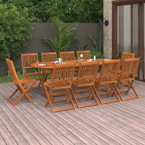 11dílný zahradní jídelní set 220x90x75cm masivní akáciové dřevo 3086977